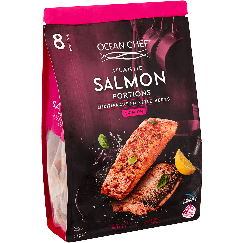 Skin On Mediterranean Salmon Portions | Ocean Chef At Woolies